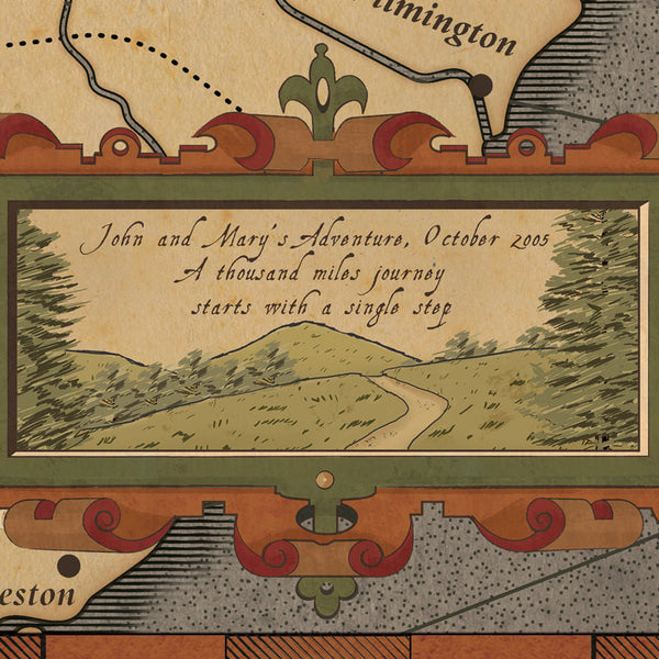 Personalized Name or Message on your Map – hikeanddraw