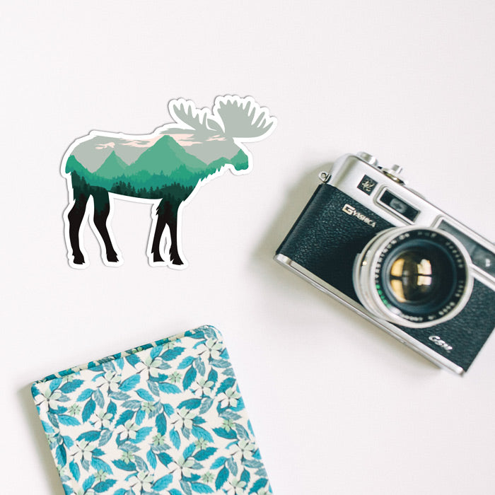 Moose Sticker, waterproof vinyl for Laptop, Car Window, cooler, bumper ...