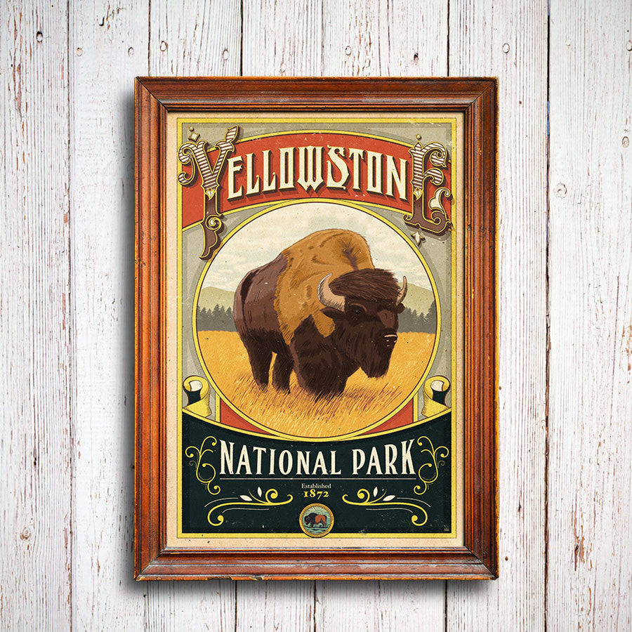 Yellowstone National Park Poster – thelonebison